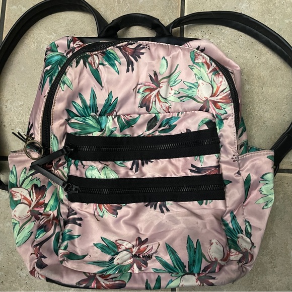 Nine West | Bags | Nine West Pink Green Floral Backpack | Poshmark